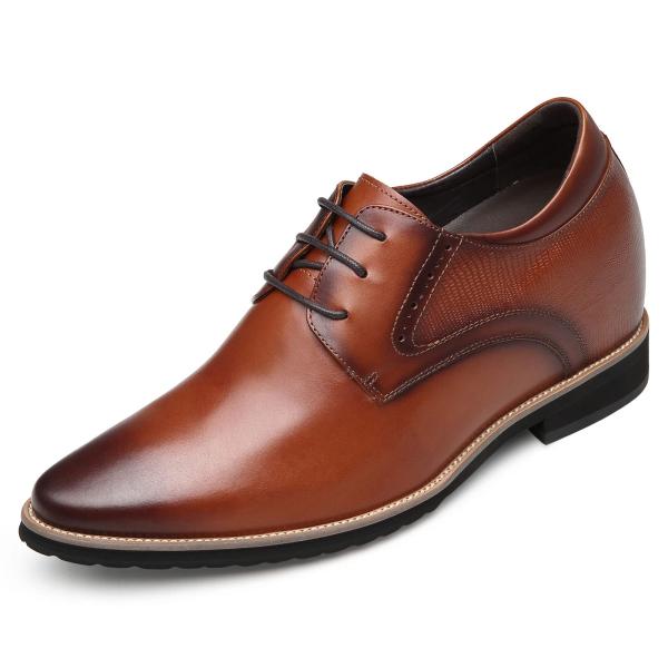 商品名:  CHAMARIPA Men's Invisible Height Increasing Elevator Shoes - Brown Genuine Leather Formal Dress Oxfords -3.54 Inch...