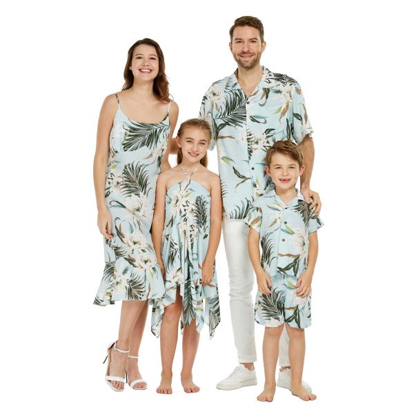 商品名:  Matchable Family Hawaiian Luau Shirts, Wispy Cereus Light Blue, Men, X-Largeブランド: Hawaii Hangover商品サイズ: X-Large高さ:...