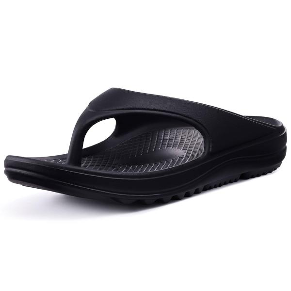 商品名:  shevalues Orthopedic Sandals for Women Arch Support Recovery Flip Flops Pillow Soft Summer Beach Shoes, Black 39 (...