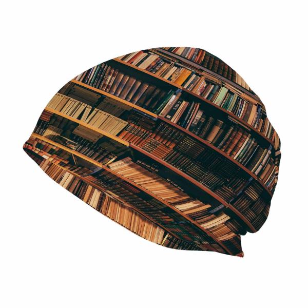 商品名:  WONDERTIFY Library Knit Hat Book Case Bookshelf Bookworm Decor Beanie Hats for Men Women Warm, Soft &amp; Stretchy...
