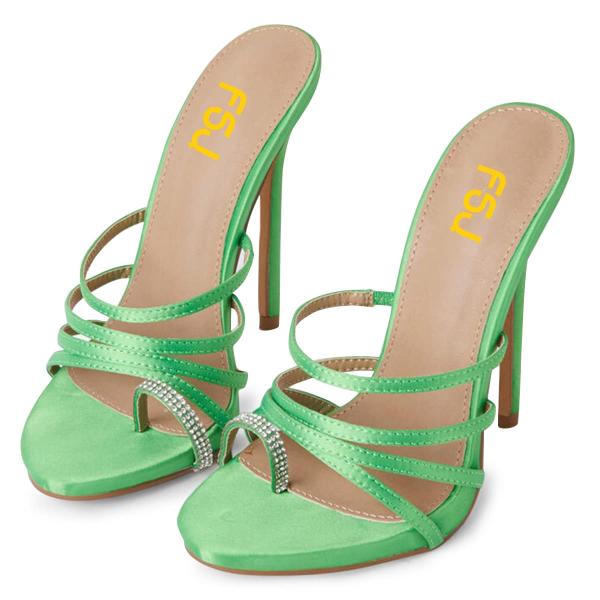 商品名:  FSJ Women Stylish Rhinestones Open Toe Ring Mules Cross Straps Sandals Flip Flops Slip on Thong Slipper Backless S...