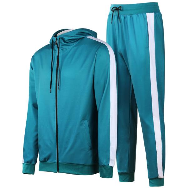 商品名:  Leglocher Mens Tracksuits Athletic Sports Hooded Jogger Pants Casual Full Zip Jogging Sweatsuit Running, Blue-gree...