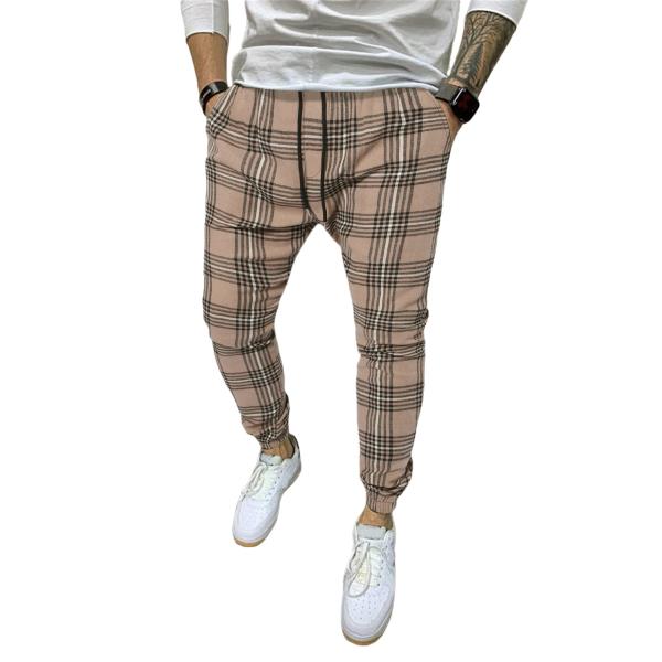 商品名: WDIRARA メンズ 格子柄 ドローストリング ウエスト ジョガー アクティブ スウェットパンツ ポケット付き, マルチカラー, Small WDIRARA Men's Plaid Drawstring Waist Jogger...