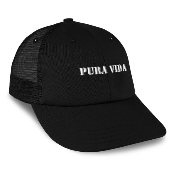 商品名:  Trucker Hat Baseball Cap Pura Vida Positive Cotton Dad Hats for Men &amp; Women Blackブランド: Speedy Pros商品サイズ: One S...