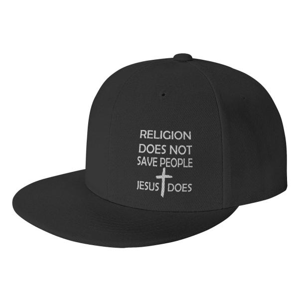 商品名:  DARLEKS Religion Does Not Save People Jesus Does1 Adjustable Snapback Hat for Men Women,Cool Hip Hop Trucker Hat M...
