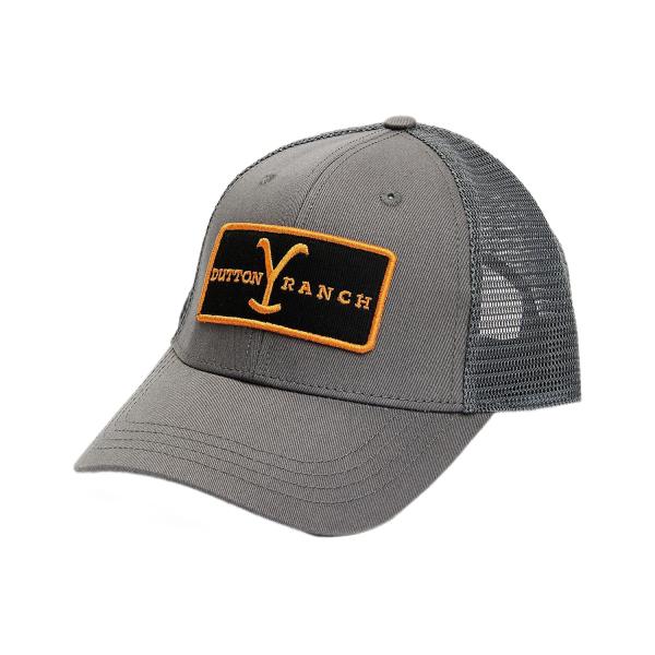 商品名: Changes メンズ グレー イエローストーン ダットン ランチロゴ パッチ メッシュ バック ボール キャップ ブラック ワンサイズ Changes Men's Grey Yellowstone Dutton Ranch Lo...