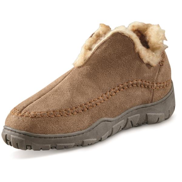 商品名:  Guide Gear Men's Frontier Fur-Lined Suede Moccasin Slippers, Warm Fuzzy Cozy Indoor Outdoor Bedroom House Shoes Fr...