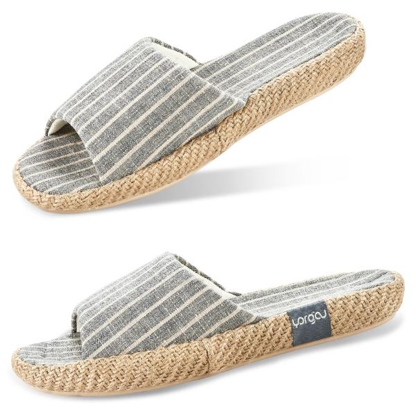 商品名: [YARSOU] レディース オープントゥ コットンとリネン サマースリッパ 通気性 屋内外用スリッパ レディース YARSOU Summer House Slippers for Women Indoor Open Toe Wo...