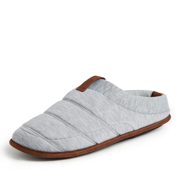 商品名: Dearfoams Men's Ashton Quilted Memory Foam Jersey Clog Slipper, Light Heather Grey, Large Dearfoams Men's Ashton Qu...