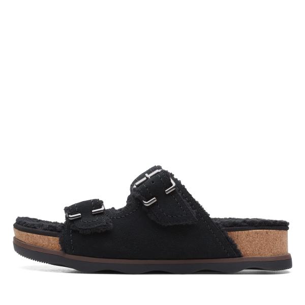 商品名: Clarks Women's Brynn Sparkle Flat Sandal, Black Suede, 7 Clarks Women's Brynn Sparkle Flat Sandal, Black Suede, 7ブラ...