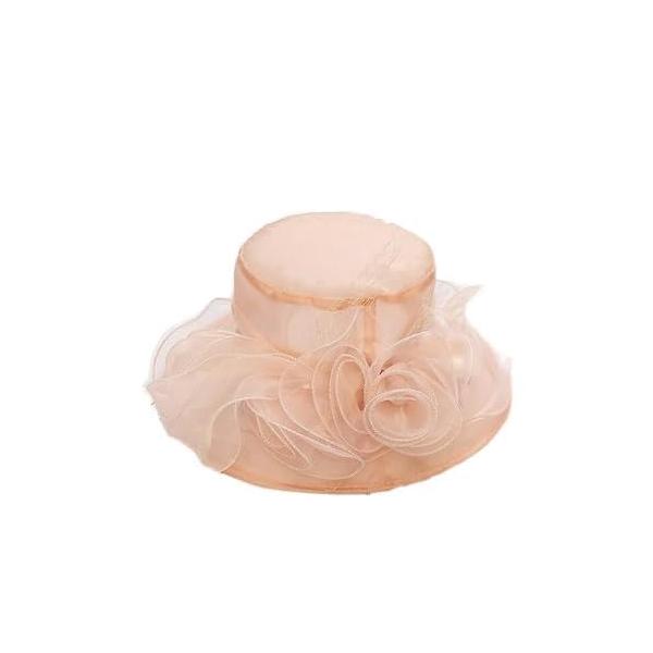 商品名:  RZTA Women's Kentucky Derby Church Dress Hat Wide Brim Leaf Flower Bridal Shower Hat Flower Light Pinkブランド: RZTA商品...