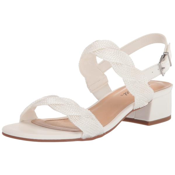 商品名: Easy Street レディース Charee ブロックヒール サンダル ヒール, ホワイト織り, 7.5 Wide Easy Street Women's Charee Block Heel Sandal Heeled, Wh...