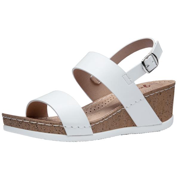 商品名:  Jeossy Women's 36 Wedge Sandals White Open Toe Platform Ankle Strap Ladies Sandal Size 8(DJY836 white 08)ブランド: Jeo...
