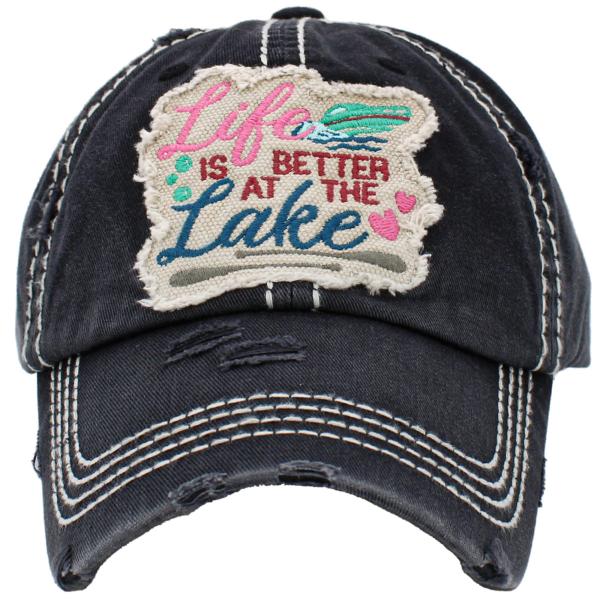 商品名:  KBETHOS Hats Life is Better at The Lake Women's Vintage Cotton Baseball Hat (Black), One Sizeブランド: KBETHOS Hats商品サ...