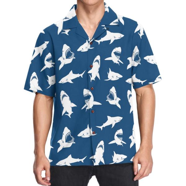 商品名:  visesunny Hawaiian Shirt for Men Fun Shark Short Sleeve Beach Summer Casual Button Down Aloha Shirt Quick Dryブランド:...