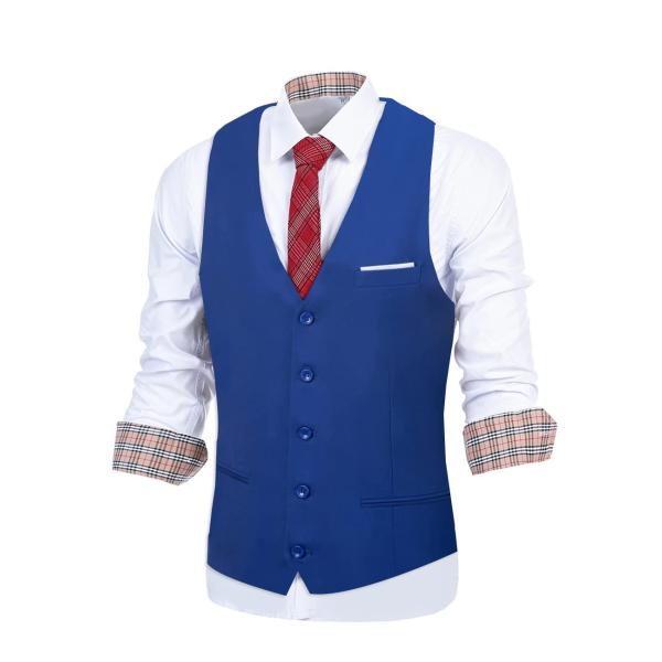 商品名:  Mens Suit Vest Dress Prom Waistcoat Slim Fit Tuxedo Wedding Dress Suit Vests for Groomsmen Royal XXLブランド: Furuyal商...