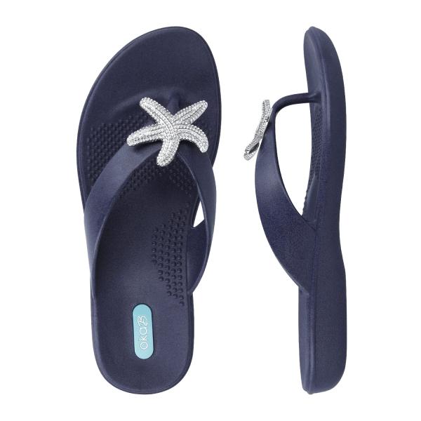 商品名: Oka-B レディース Livie ヒトデ ビーチサンダル, サファイア, 8.5-9.5 Oka-B Women's Livie Starfish Flip Flop Sandal (Medium-Large, Sapphire...