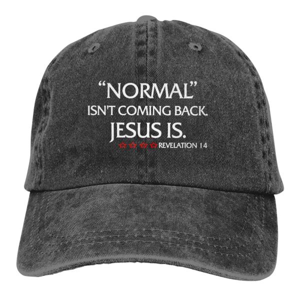 商品名:  Normal Isn't Coming Back But Jesus is Revelation 14 Dad Hats for Men 90s Vintage Washed Distressed Cotton Adjustab...