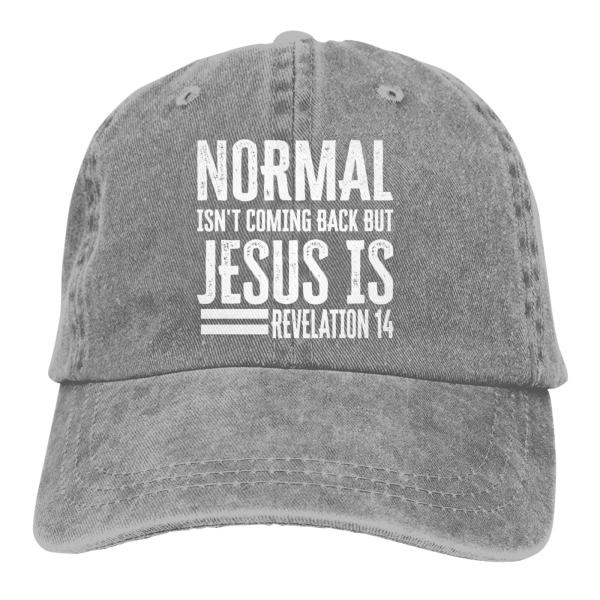 商品名:  SWDZ Normal Isn't Coming Back But Jesus is Revelation 14 Dad Hat Baseball Cap for Women Funny Washed Denim Adjusta...