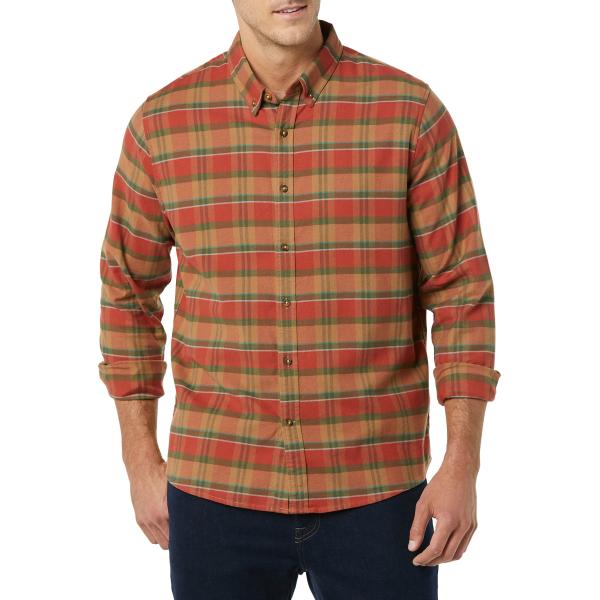 商品名: [Goodthreads] シャツ スリムフィット 長袖 ストレッチ オックスフォード メンズ ブリックレッド チェック柄 S Goodthreads Men's Slim-Fit Long-Sleeve Stretch Oxfo...
