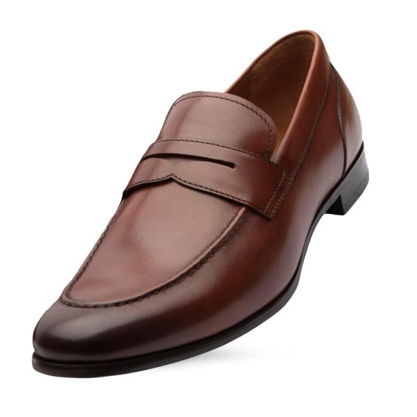 商品名:  Dunross &amp; Sons Mens Loafer Shoes. Brookes Brandy Brown Penny Loafer for Men, Slip-On Business Shoes.ブランド: Dunr...