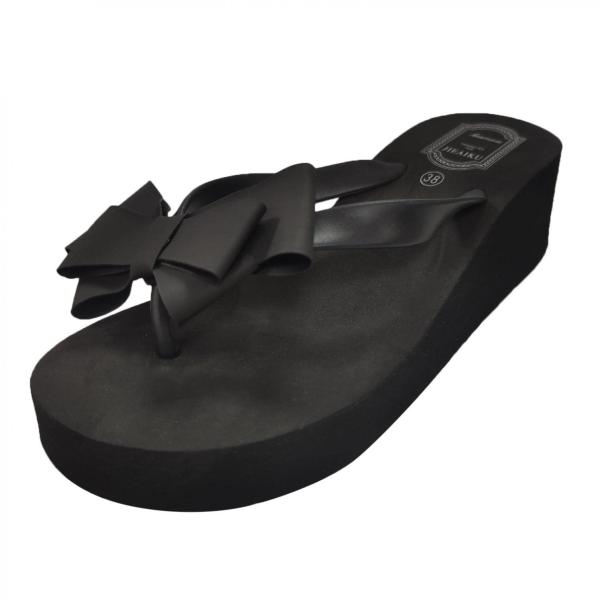 商品名:  Women's Beach Flip Flops for Summer Casual, Bow Open Toe Wedge Slippers Comfortable Slip-on Platform Slippers Indo...