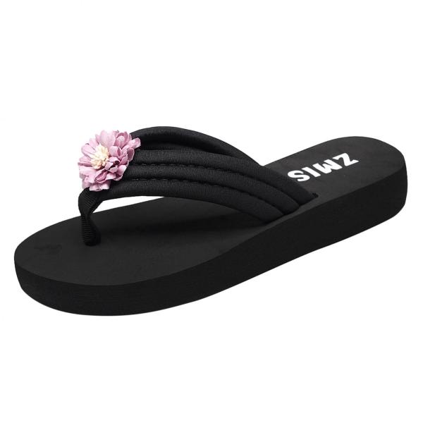 商品名:  Women's Wedge Flip Flops for Summer Casual, Trendy Flower Open Toe Platform Slippers Comfortable Slip-on Slippers ...