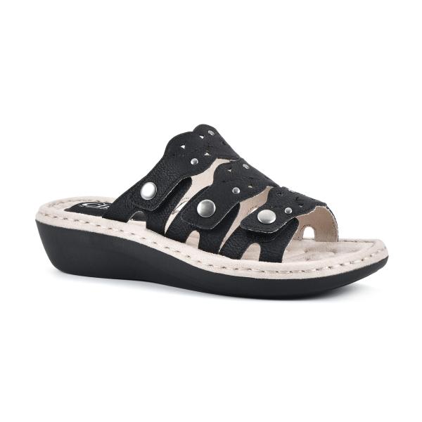 商品名: Cliffs by White Mountain Caring レディース スライドサンダル, ブラック/スムース。, 7 CLIFFS BY WHITE MOUNTAIN Caring Women's Slide Sandal,...
