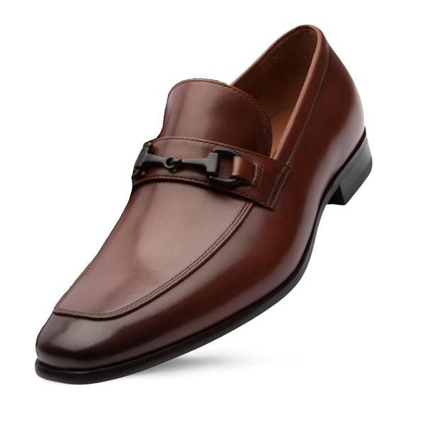 商品名:  Dunross &amp; Sons Grayson Men's Bit Loafers, Dress Slip-On Shoes with Brandy Brown Leather Upper and Comfort Orth...