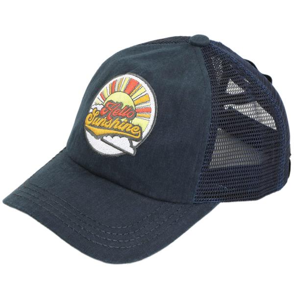 商品名:  C.C Ponytail Criss Cross Messy Buns Ponycaps Baseball Cap Dad Trucker Mesh Hat (Patch Hello Sunshine Navy)ブランド: C....