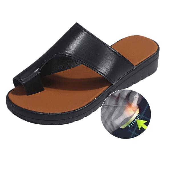 商品名:  gaoxiao Bunion Correction Sandals for Women, Leather Ring Casual Toe Separate Flat Shoes Flip Flops with Arch Supp...