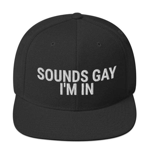 商品名:  Sounds Gay I'm in LGBT Lesbian Gay Pride Flatbrim Cap Flat Brim Snapback Hat Blackブランド: CreativeTees4You商品サイズ: One...
