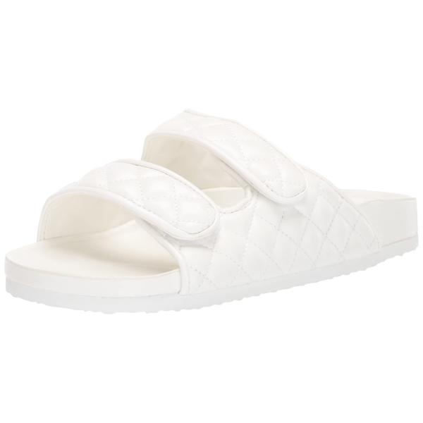 商品名: Madden Girl レディース Bria スライド, ホワイト パリ, 5 Madden Girl Womens Bria Faux Leather Slip-on Slide Sandals White 5 Medium (...
