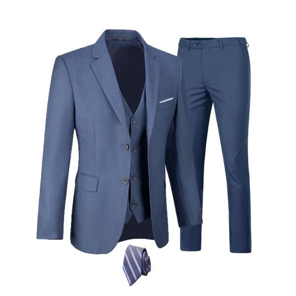 商品名:  Mens 3 Piece Suits 2 Button Slim Fit Suit for Men Formal Tuxedo Blazer Suit Set Wedding Prom Business Jacket Vest ...