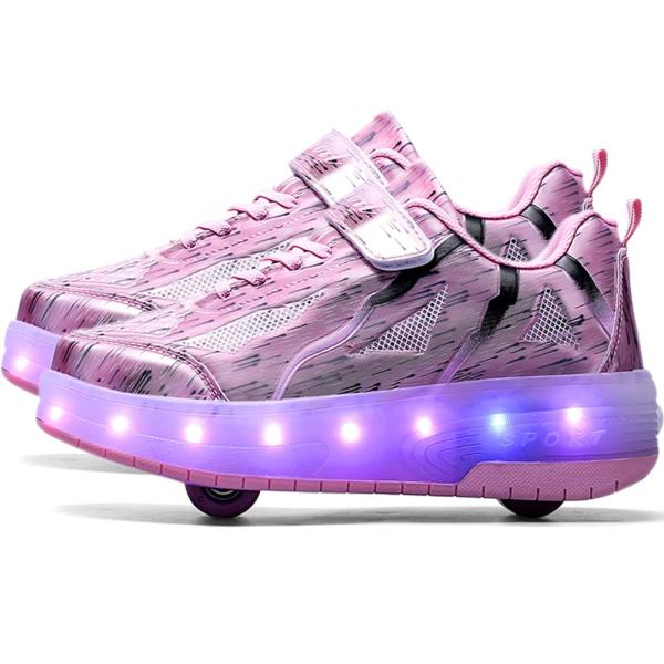 商品名:  Aikuass USB Chargable LED Light Up Roller Shoes Wheeled Skate Sneaker Shoes for Boys Girls Kidsブランド: AIkuass商品サイズ:...