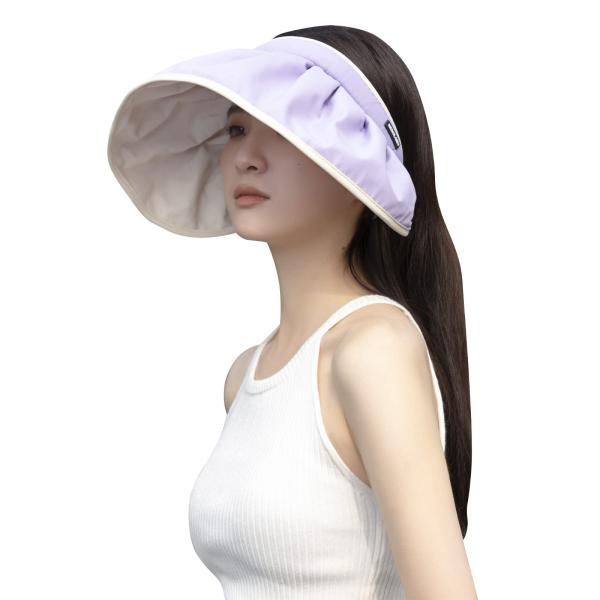 商品名:  FEOYA Clip On Visors Hat Foldable Sun Hats for Women UV Protection Wide Brim Summer Packable Shell Hat Purpleブランド:...
