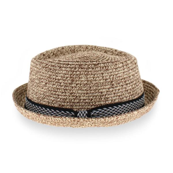 商品名:  Belfry Men/Women Summer Straw Pork Pie Trilby Fedora Hat in Blue, Tan, Black (Large, JamesBrnSpck)ブランド: Hats in th...