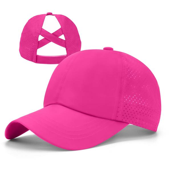 商品名:  Upgraded Womens Criss Cross Ponytail Baseball Cap Adjustable High Messy Bun Ponycap Quick Drying Hat Trucker Hat T...