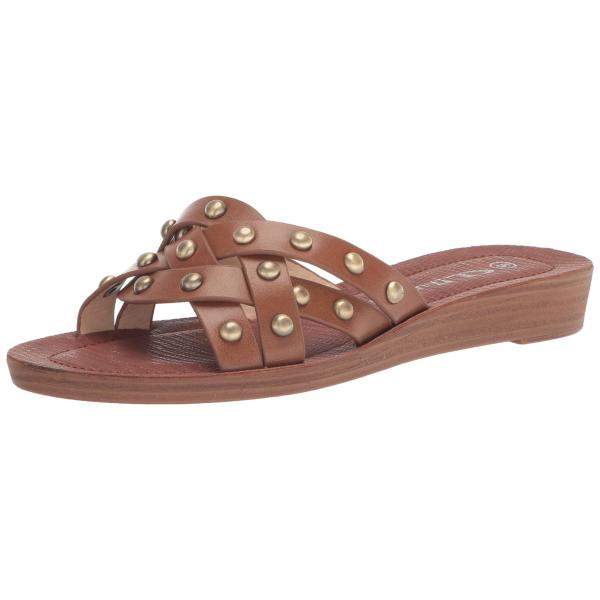 商品名: CL by Chinese Laundry レディース Aspiring スタッド フラットサンダル, キャメル, 24 CL by Chinese Laundry Women's Aspiring Stud Flat Sanda...