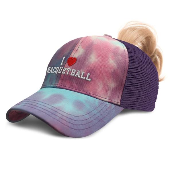 商品名:  Womens Ponytail Cap I (Love) Racquetball Red Heart Sports Lovers Racquetball Racquetball Cotton Lovers Distressed ...