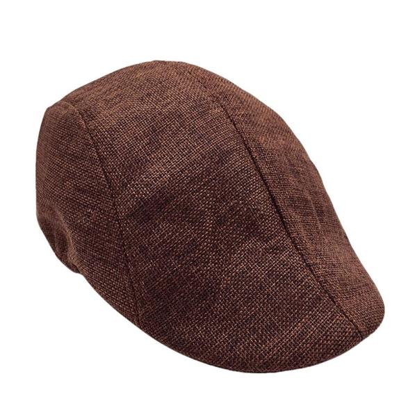 商品名:  Men's Newsboy Cap Summer Sun Visor Vintage Irish Hat Driving Cabbie Hunting Cap Solid Color Cotton Linen Flat Capブ...