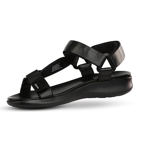 商品名: JATAREA レディース スリッポン フラットサンダル, Jatarea Payal - ブラック, 7.5 JATAREA Women's Leather Sports Sandals | Strappy Platform, ...