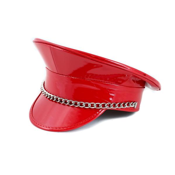 商品名:  Captain Hat Police Hat Alternative Chain Rave Punk Goth Hat Cosplay Head Gear By Funk Plus (Red)ブランド: Funk Plus商品サ...