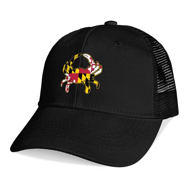 商品名:  soderhamn Maryland Flag Crab Cotton Mesh Baseball Cap Fashion Sports Hat Adjustable Fitted Hats Trucker Caps for M...