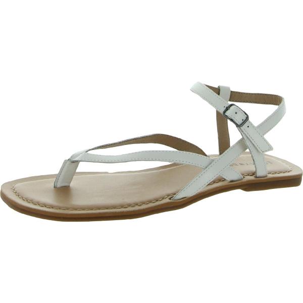 商品名: Lucky Brand レディース Bylee フラットサンダル, ホワイトモンテシトレザー。, 5.5 Lucky Brand Womens Bylee Faux Leather Flat Sandals White 5.5 M...