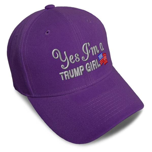 商品名:  Baseball Cap Yes I'M A Trump Girl Humor Woman Acrylic Republican Dad Hats for Men and Women Purple Design Onlyブランド...