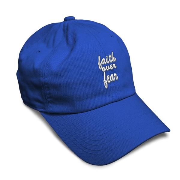 商品名:  Soft Baseball Cap Faith over Fear Faith Scary Twill Cotton God Dad Hats for Men and Women Royal Blue Design Onlyブラ...