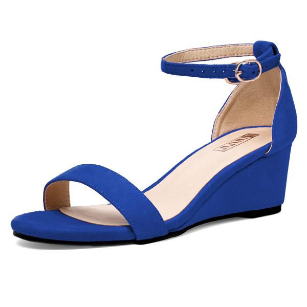 商品名:  IDIFU Wedge Sandals Heels for Women Dress Shoes Open Toe with Ankle Strap for Wedding Bridal Evening Cocktail (Roy...