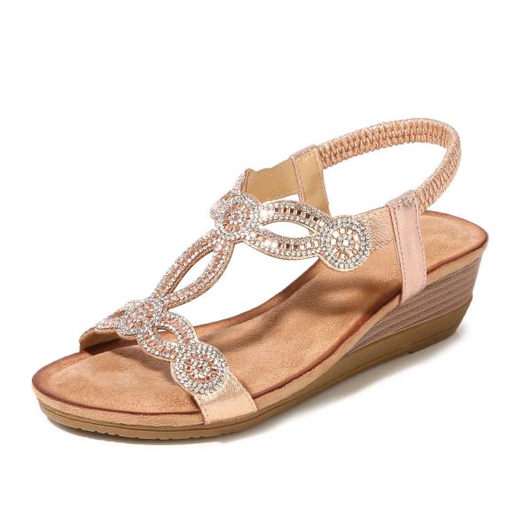 商品名:  YEOJOU Wedge Sandals for Women Ankle Straps Open Toe Rhinestones Womens Dressy Sandals Shoes Summer Casual Fashion...