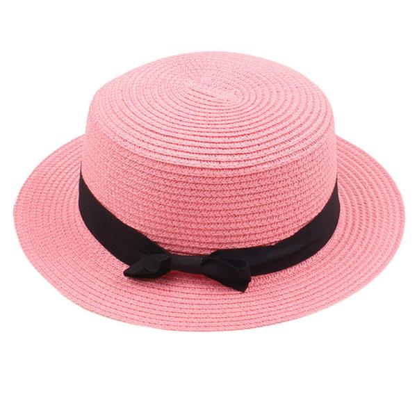 商品名:  Women's Straw Boater Sun Hat Candy Color Wide Brim Straw Beach Hat UV Protection Summer Travel Fedora Panama Hat P...